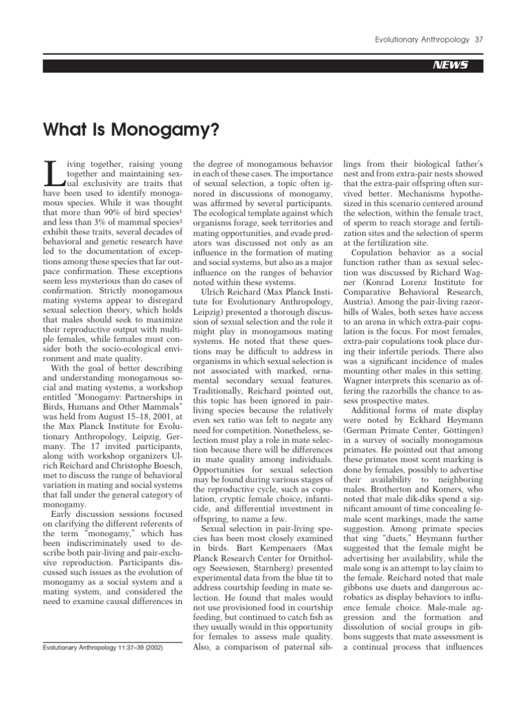 Understanding Monogamy in Species | PDF | Monogamy | Behavioural Sciences
