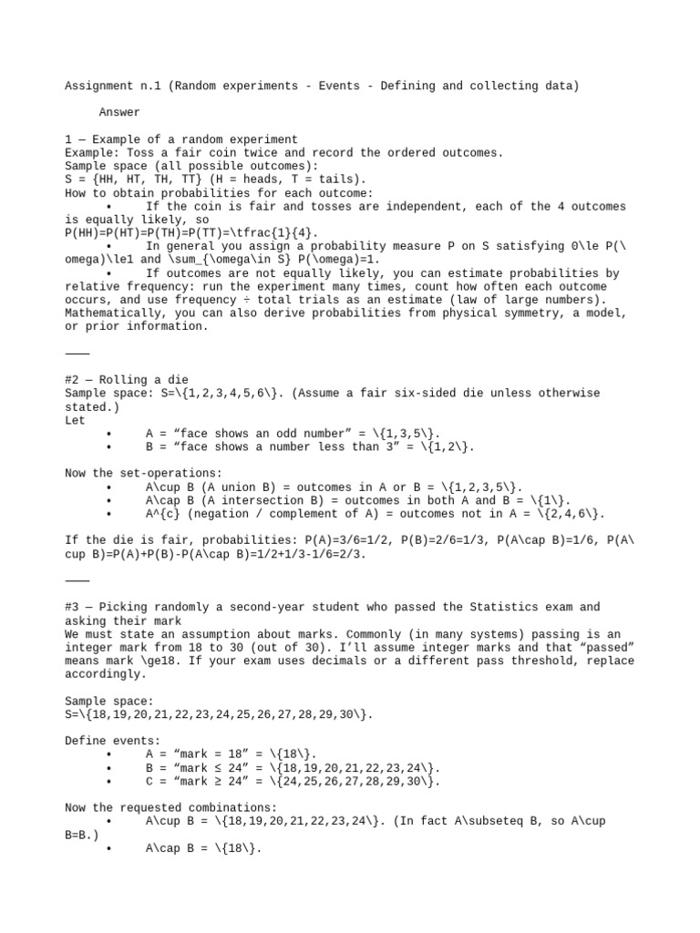 Assignment | PDF | Probability | Measure Theory