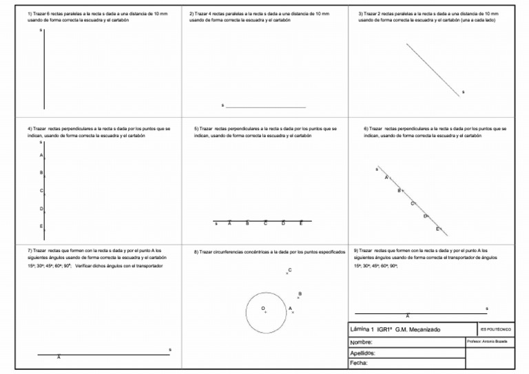 0 Lamina 1 | PDF | Perpendicular | Ángulo