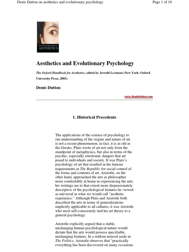 Aesthetics & Evolutionary Psychology | PDF | Aesthetics | Sexual Selection