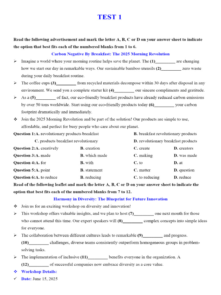 Test 1 - Gk1 Global 12 - New 2026 (HS) . | PDF