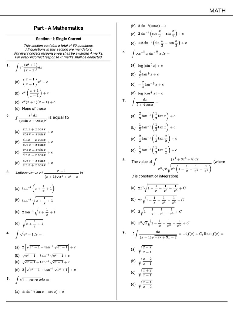 MATH TestPaper 1755101697 | PDF | Mathematics | Mathematical Analysis