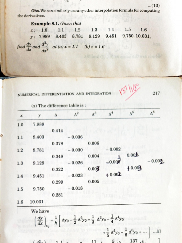 Numerical Differentiation | PDF