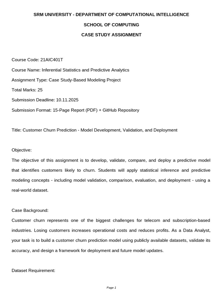LLM-21AIC401T Case Study Assignment Updated (1) Conv | PDF | Data | Statistics