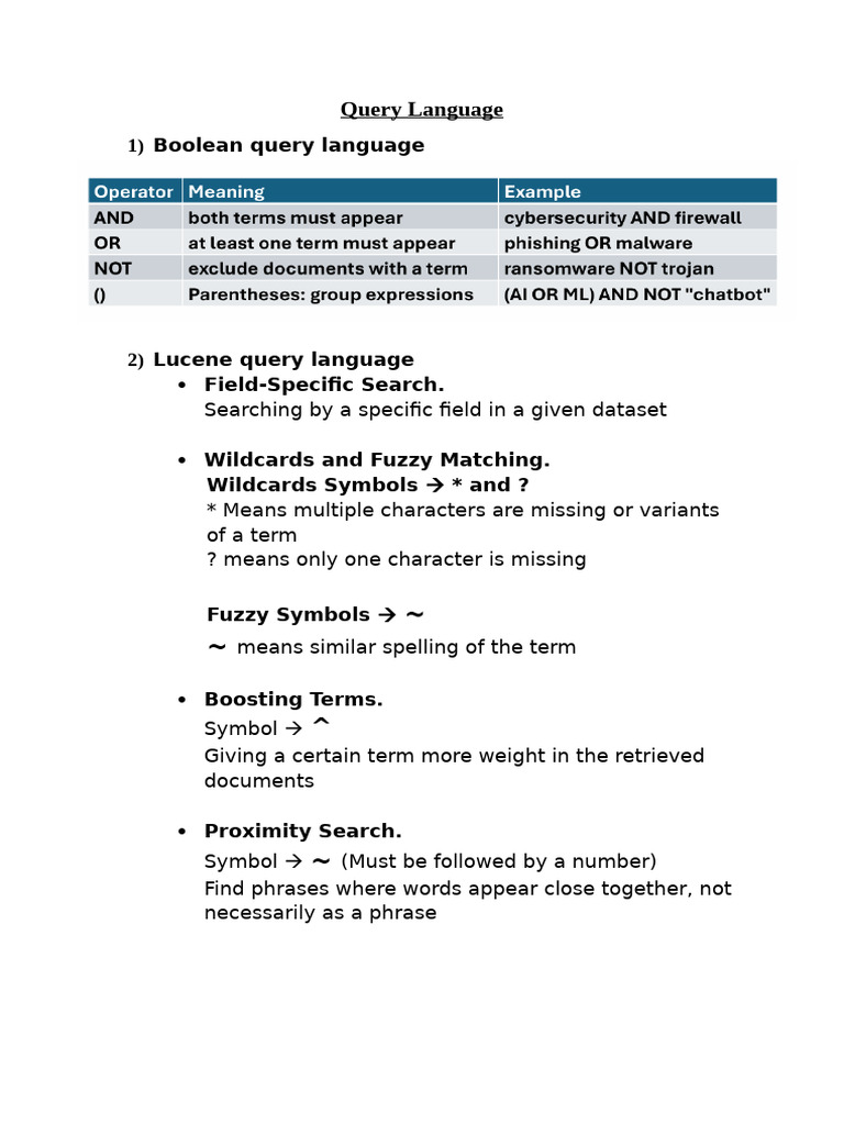 Query Language Techniques Explained | PDF