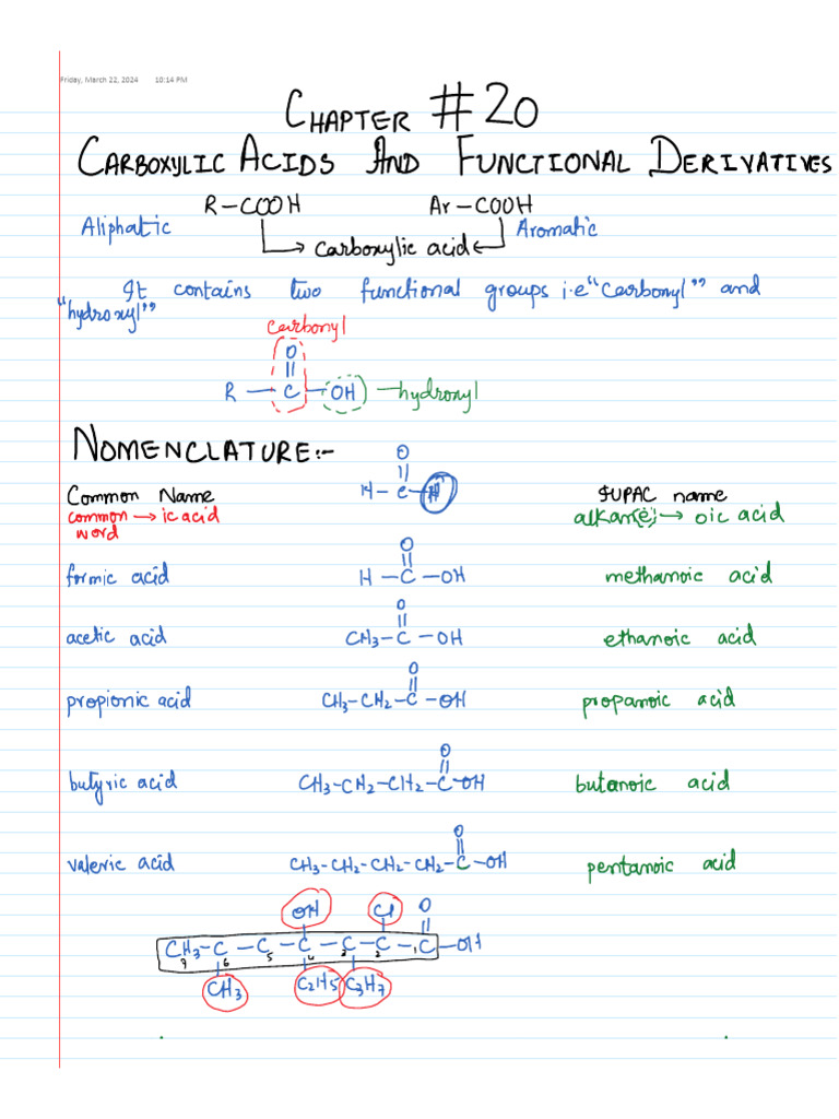 Chap 20 Carboxylic Acid and Functional Derivatives | PDF | Acid ...