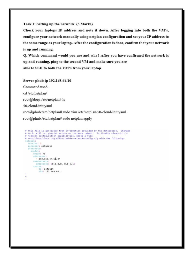 Network Setup and User Management Guide | PDF | Secure Shell | Sudo