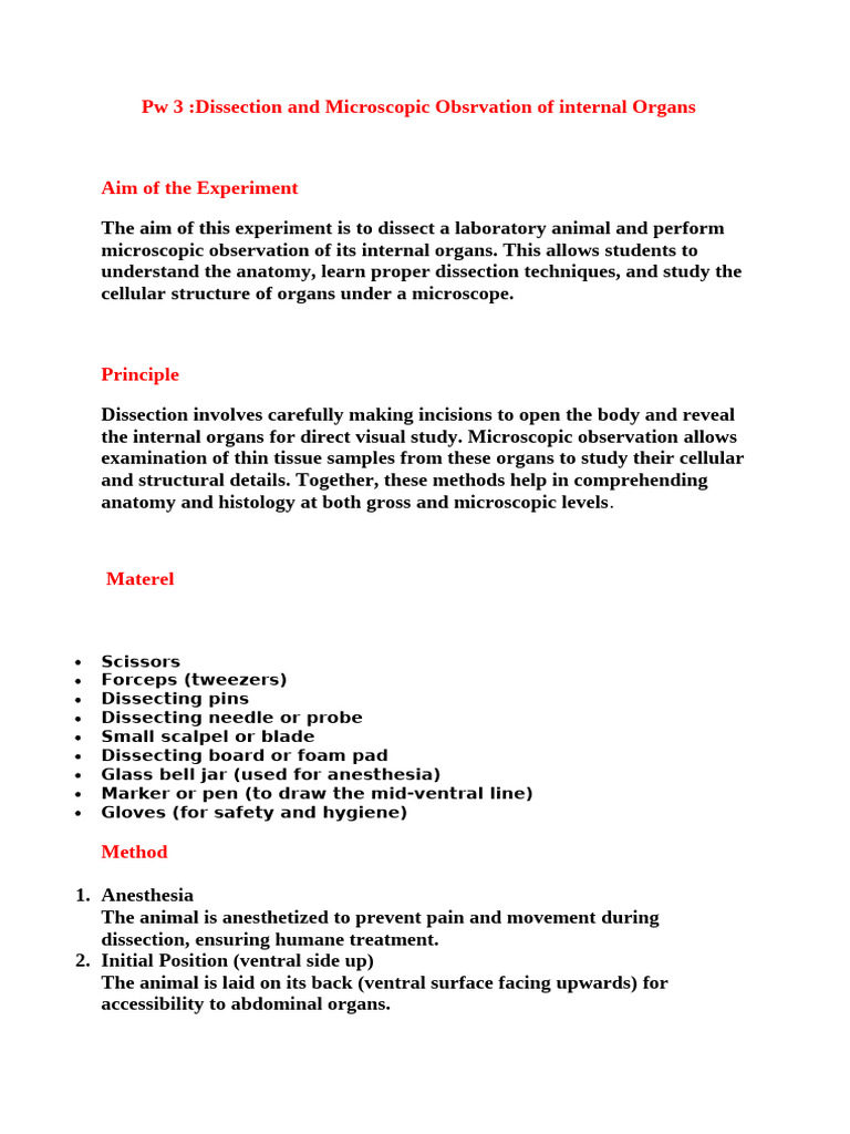 Aim of the Experiment | PDF