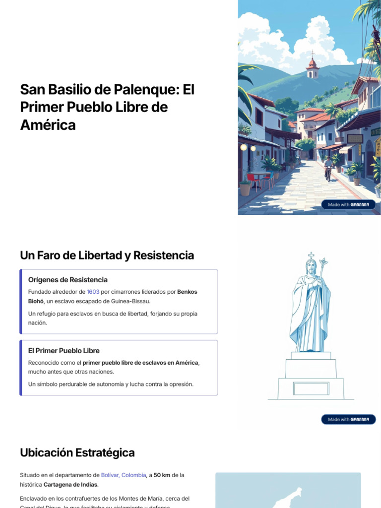 San Basilio de Palenque El Primer Pueblo Libre de America | PDF