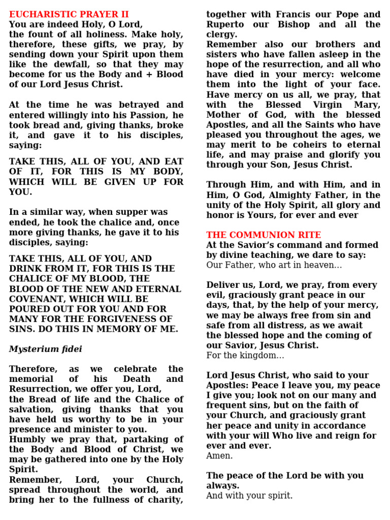 English Euc | PDF | Eucharist | Jesus