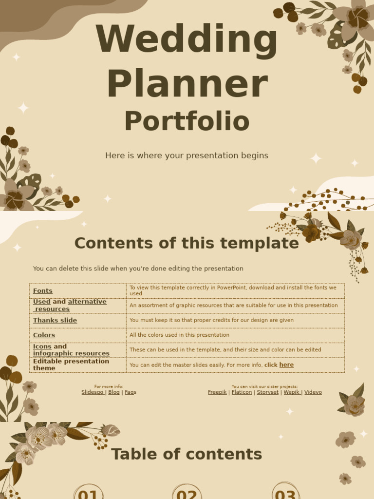 Wedding Planner Portfolio Overview | PDF | Skill | Creativity