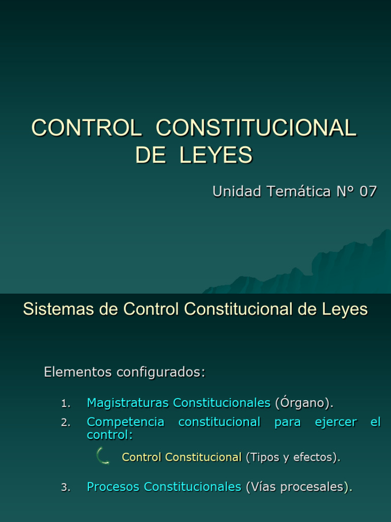 09 - Control Constitucional de Leyes (AV) | PDF