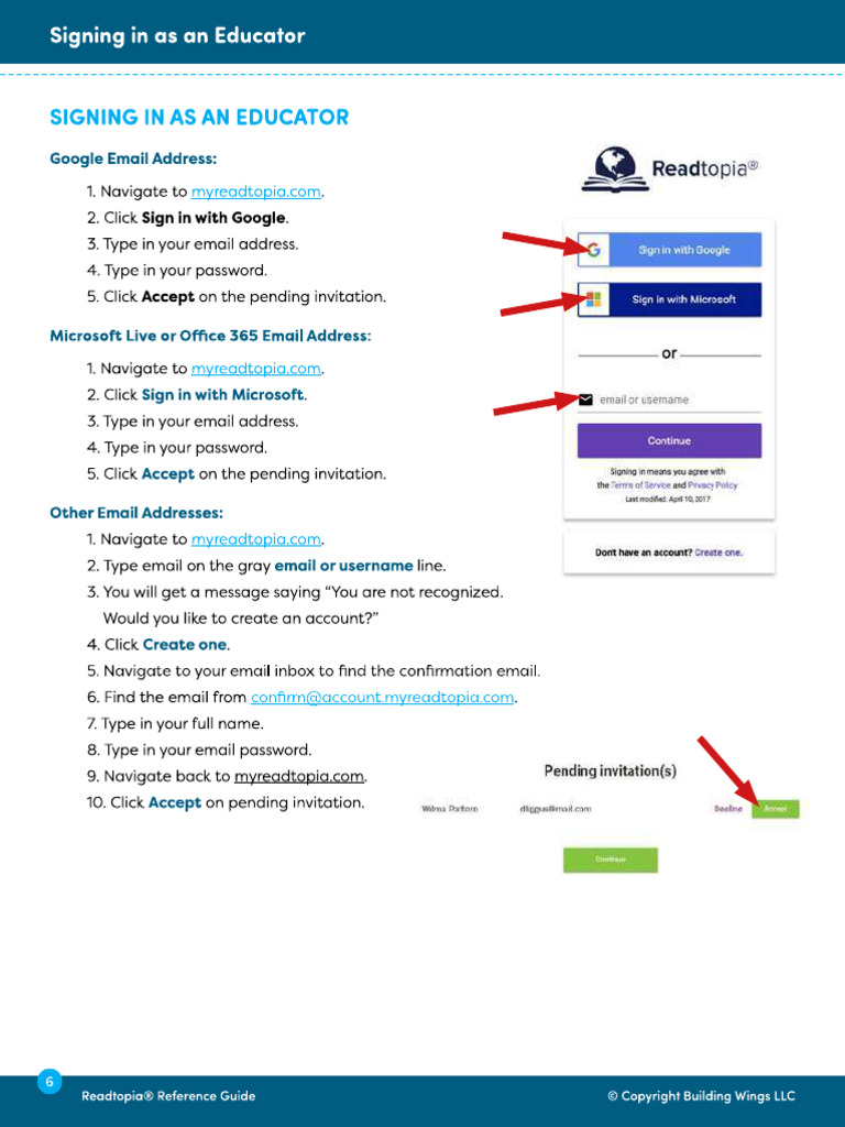 How To Sign in To Readtopia As Educator | PDF