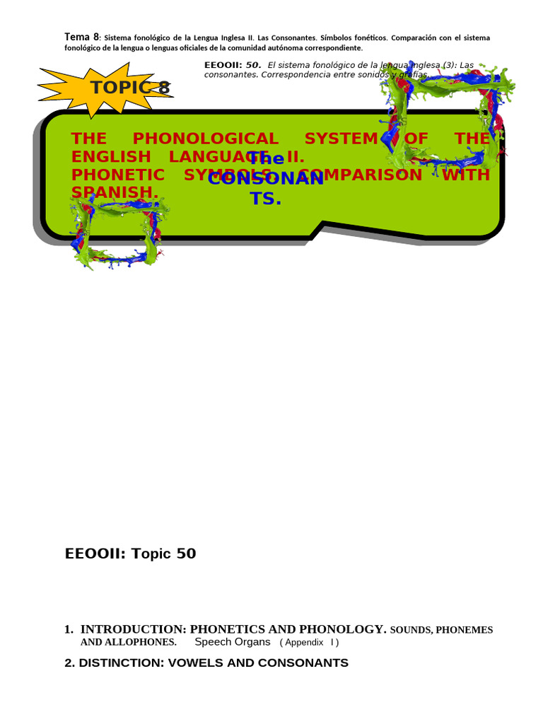 English Phonology Consonants Explained Pdf Consonant Phonetics