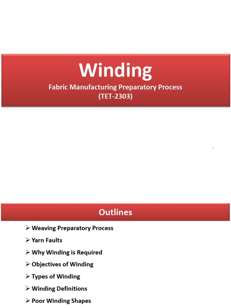 Winding (1) | PDF | Yarn | Spinning (Textiles)