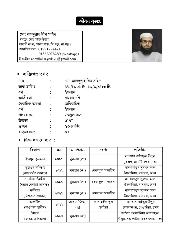 CV of Abdullah Sayed | PDF