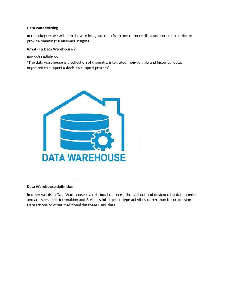 Understanding Data Warehousing Basics | PDF