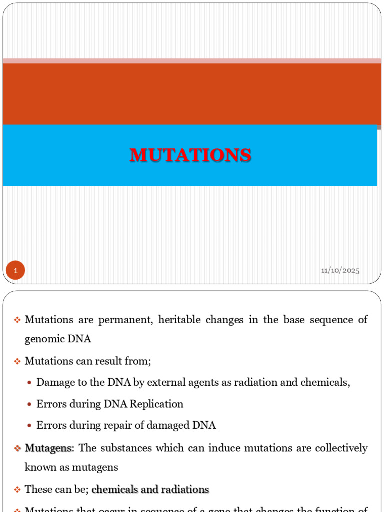 Mutations | PDF | Genetic Code | Dna