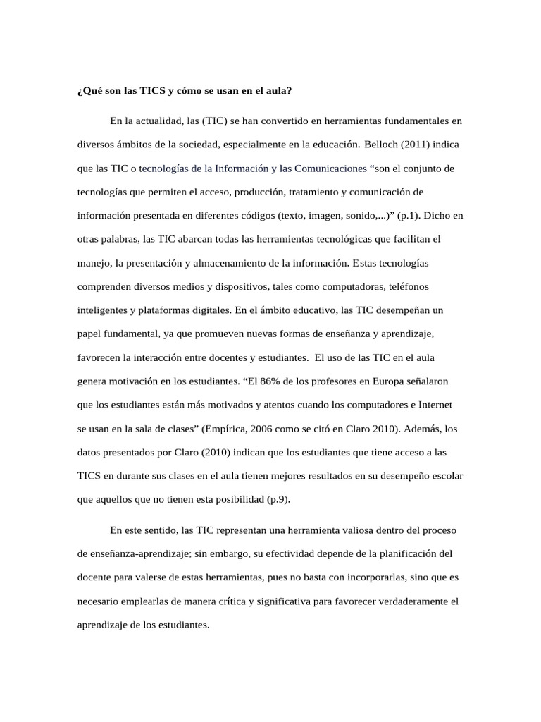Qué Son Las TICS y Cómo Se Usan en El Aula | PDF | Tecnología de información y comunicaciones ...
