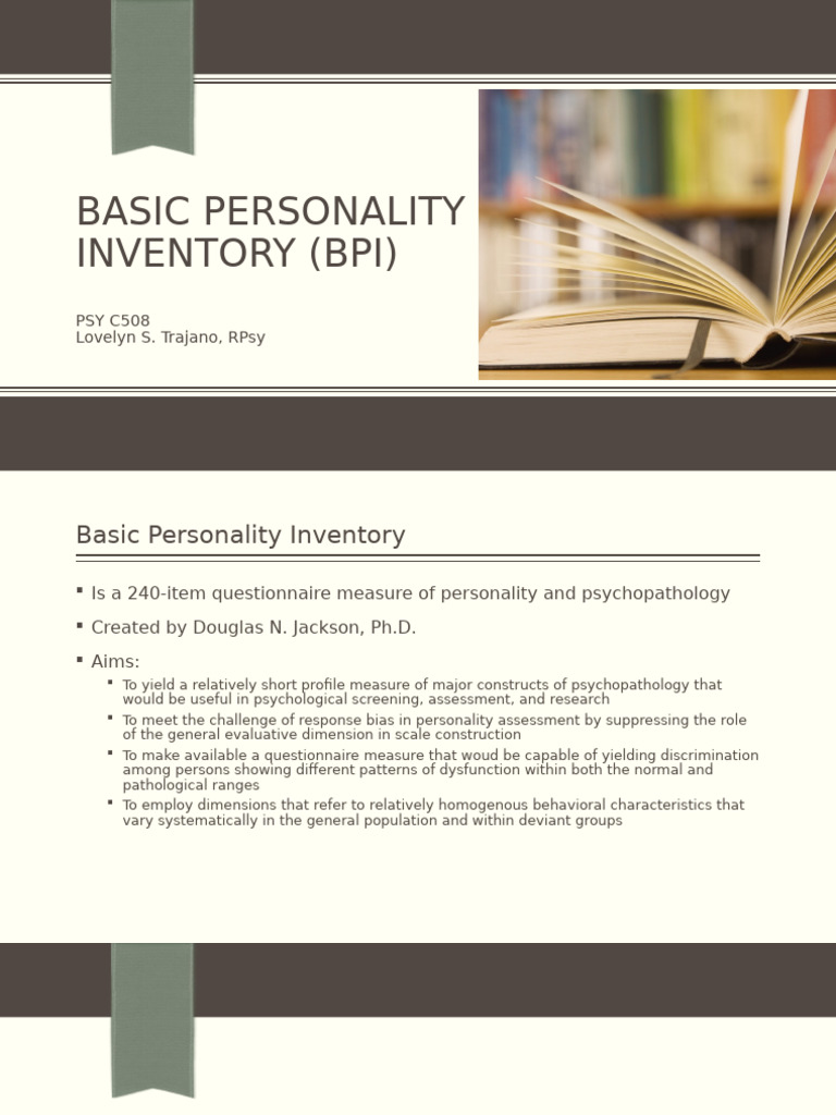 Basic Personality Inventory Overview | PDF | Anxiety | Affect (Psychology)