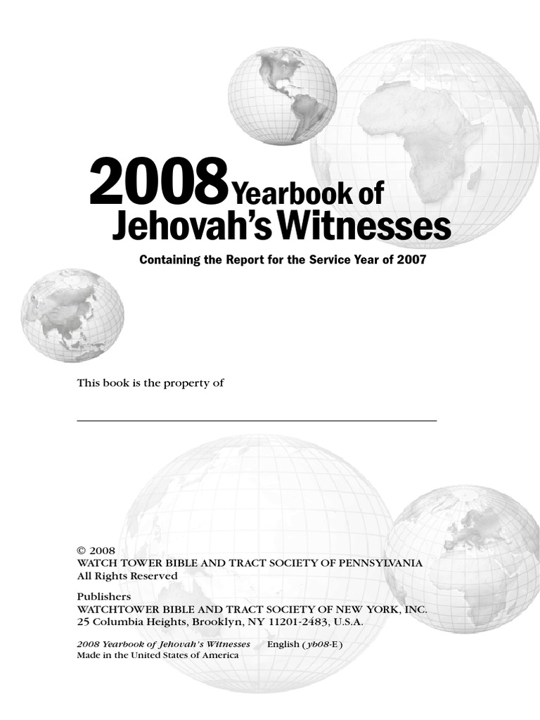 2008 Yearbook of Jehovah's Witnesses | PDF | Paul The Apostle ...