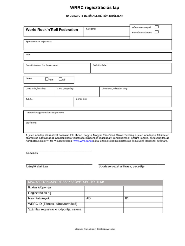 11 WRRC Regisztracios Lap | PDF