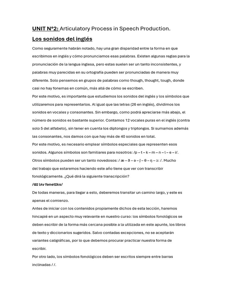 Unit 2, 3 Phonetics 1 | PDF | Linguistics | Human Voice