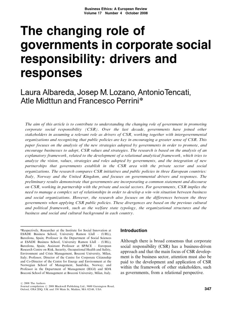 CSR Business Ethics | PDF | Corporate Social Responsibility ...
