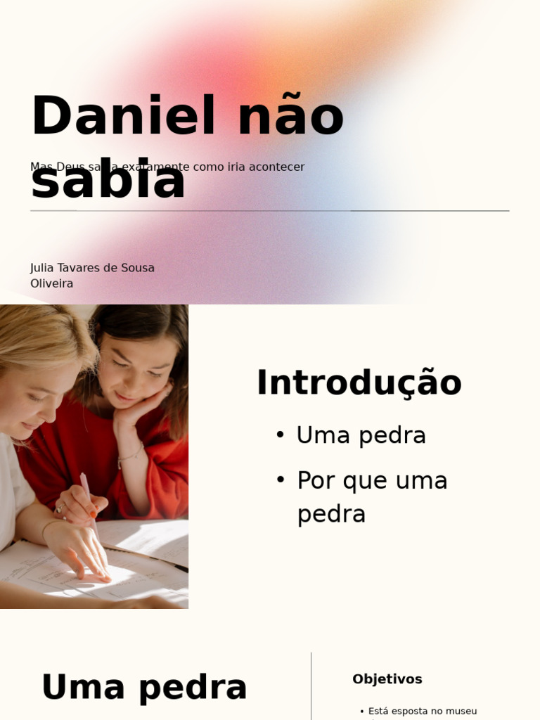 Slide sobre Daniel, e a pedra de babilonia | PDF