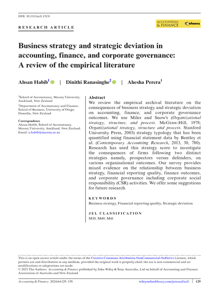 Business Strategy Impact on Finance Outcomes | PDF | Strategic ...