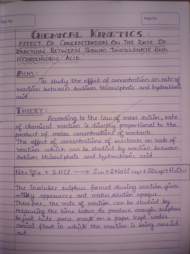 2 Exp 2A Chemical Kinetics | PDF