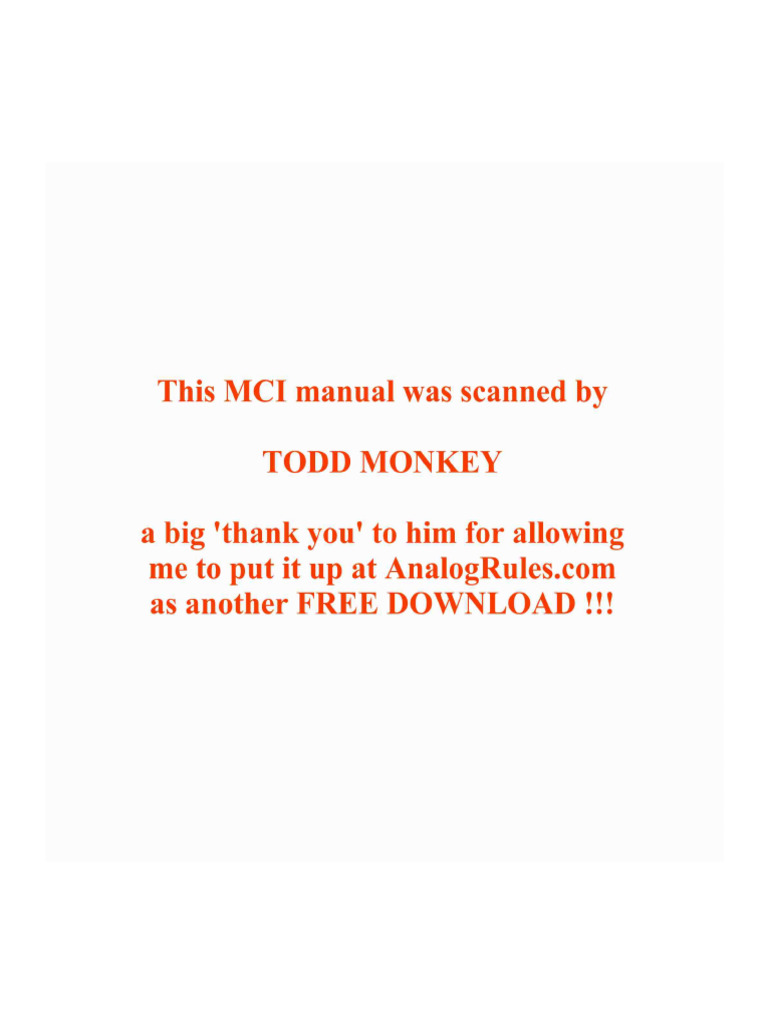 MCI JH-400b Manual Schematics | PDF