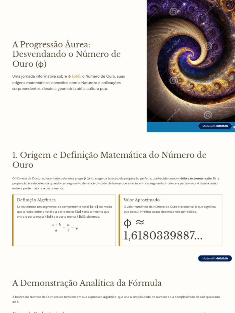 Trabalho de Matemática Progressão Áurea 1°D | PDF | Matemática | Números