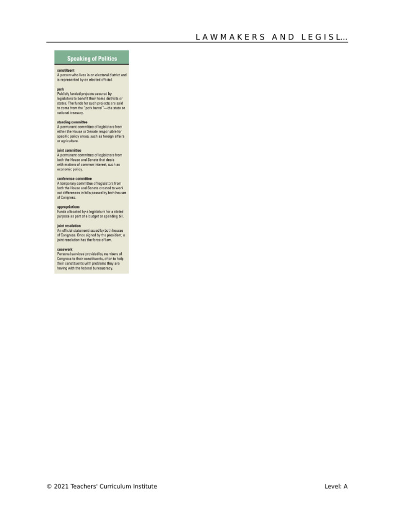 Ch. 11 Text Civics US Gov | PDF | United States Congress | American ...