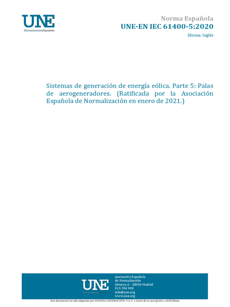 IEC 61400-5:2020 Wind Turbine Blades | PDF | International ...