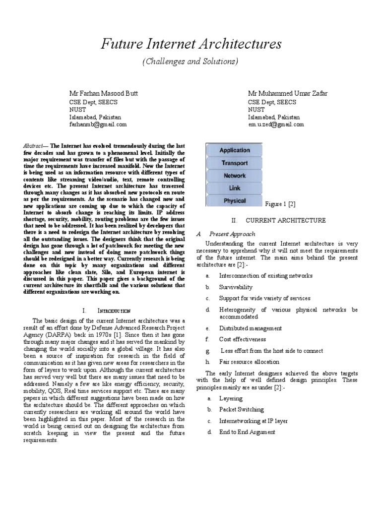 Future Internet Architectures: (Challenges and Solutions) | PDF ...
