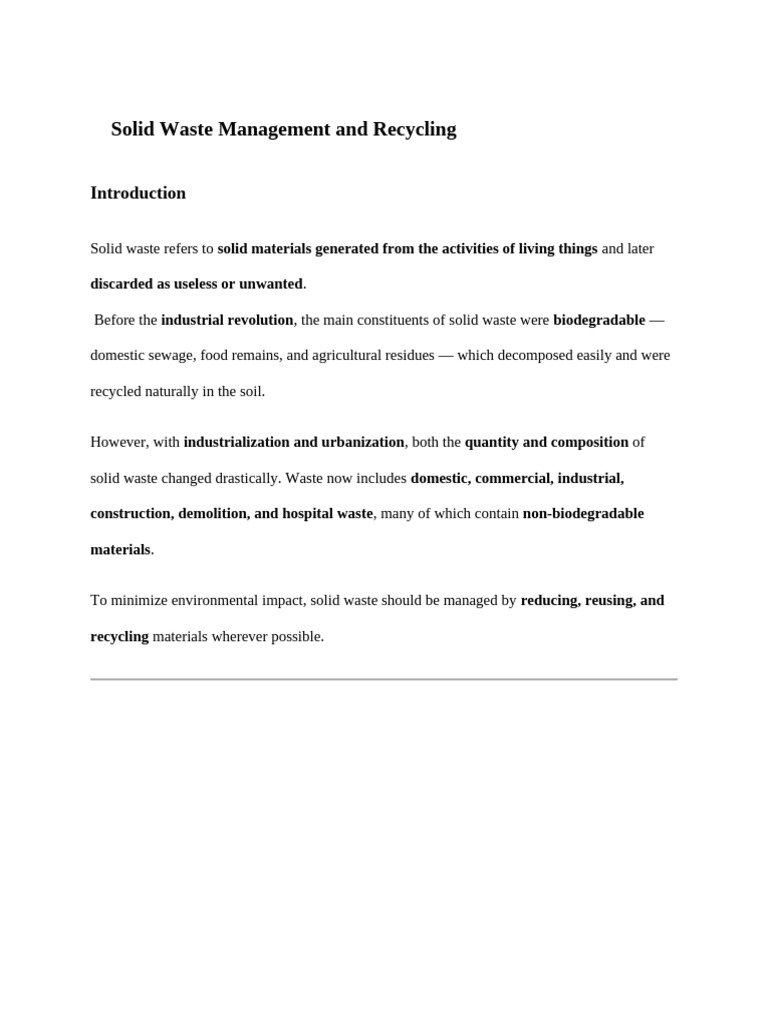 Solid Waste Management & Recycling Guide | PDF | Recycling | Waste