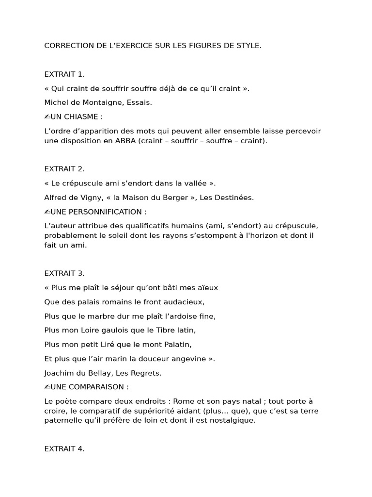 Figures de style : analyse et exemples | PDF