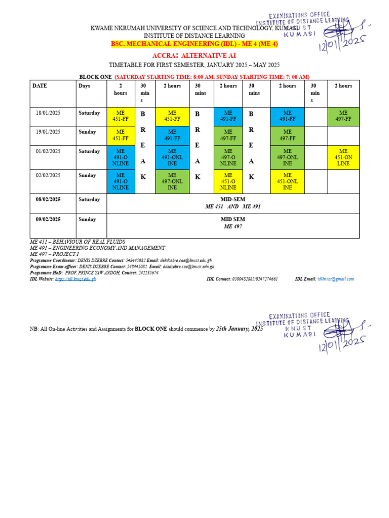 Bsc. Mechanical Engineering (Idl) - Me 4(Me 4)-Accra | PDF