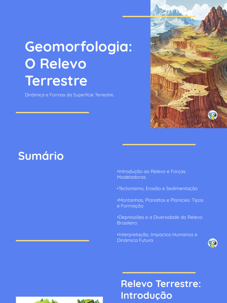 Geomorfologia O Relevo Terrestre | PDF | Terreno | Erosão