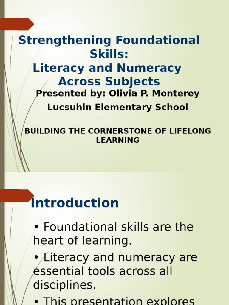 Integrating Literacy & Numeracy Skills | PDF | Literacy | Learning