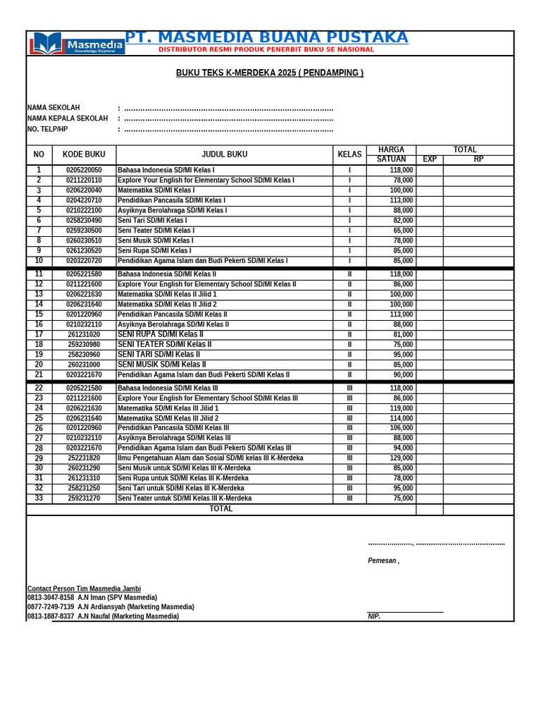 Copy of (p1) Brosur K-merdeka Sd 2025 (Masmedia) Pelanggan(1) | PDF
