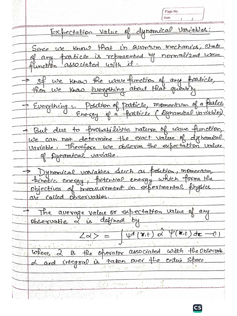 Expectation Value, Operators | PDF