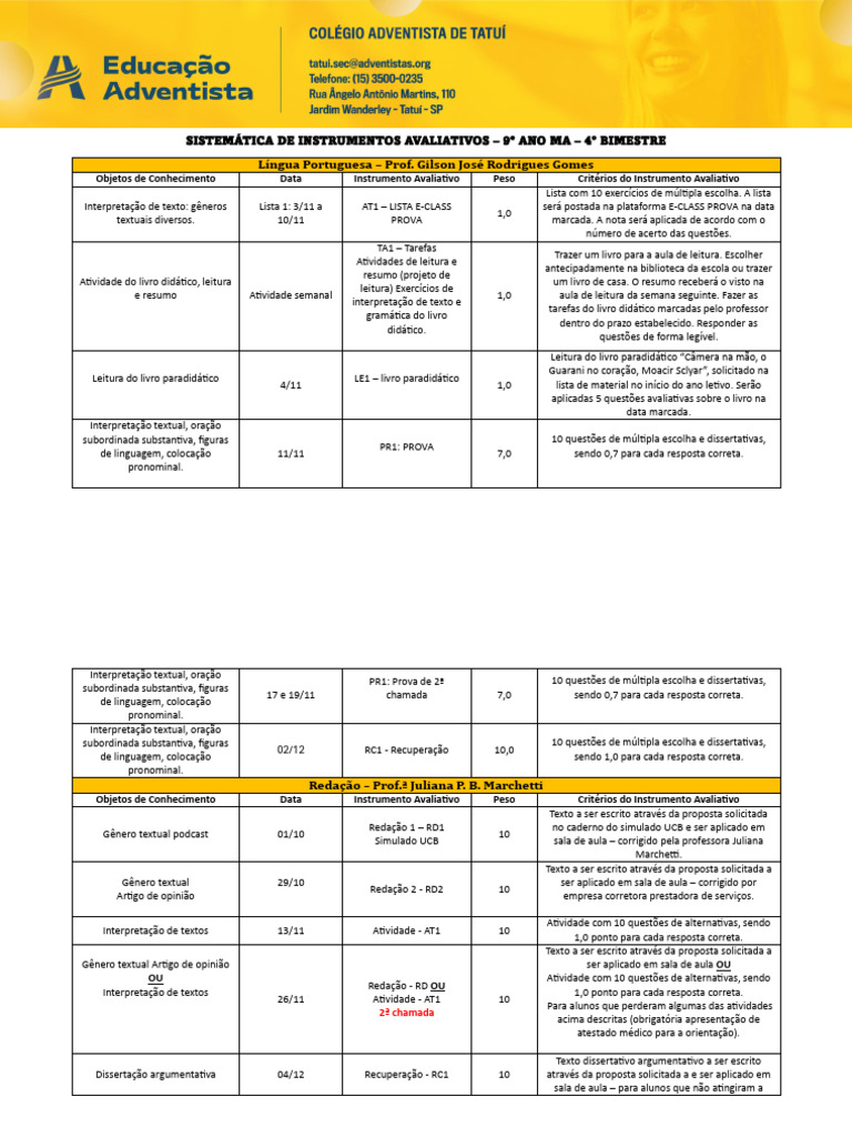 sistematica 4 bi 2025 | PDF | Desenho