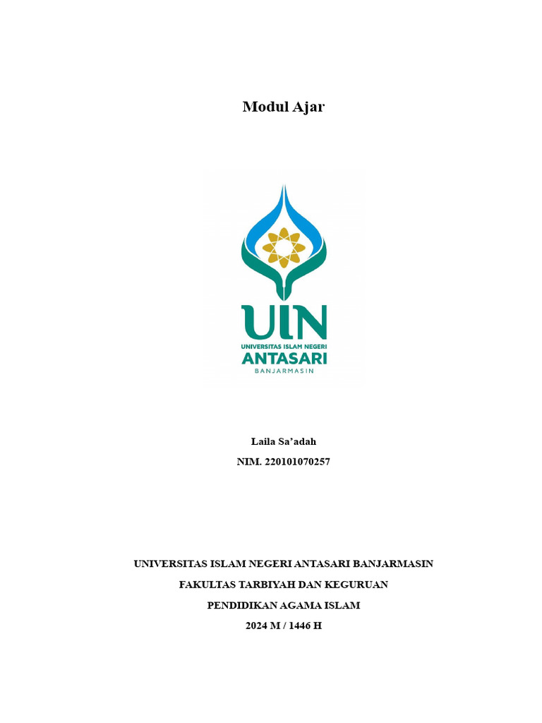 Modul Ajar UAS Al-Quran Hadits Laila Sa'Adah 220101070257 | PDF