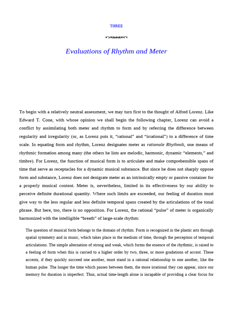 Meter As Rhythm - (Three Evaluations of Rhythm and Meter) | PDF ...