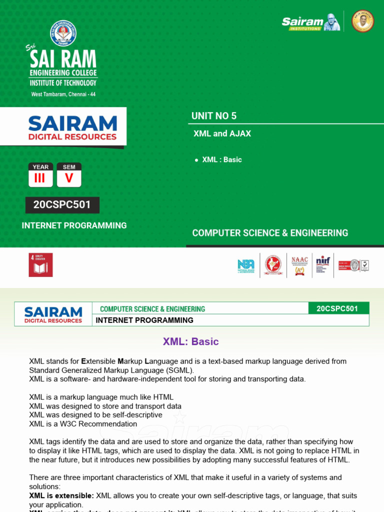 5.1 Slides XML Basic.pptx | PDF | Xml | Html