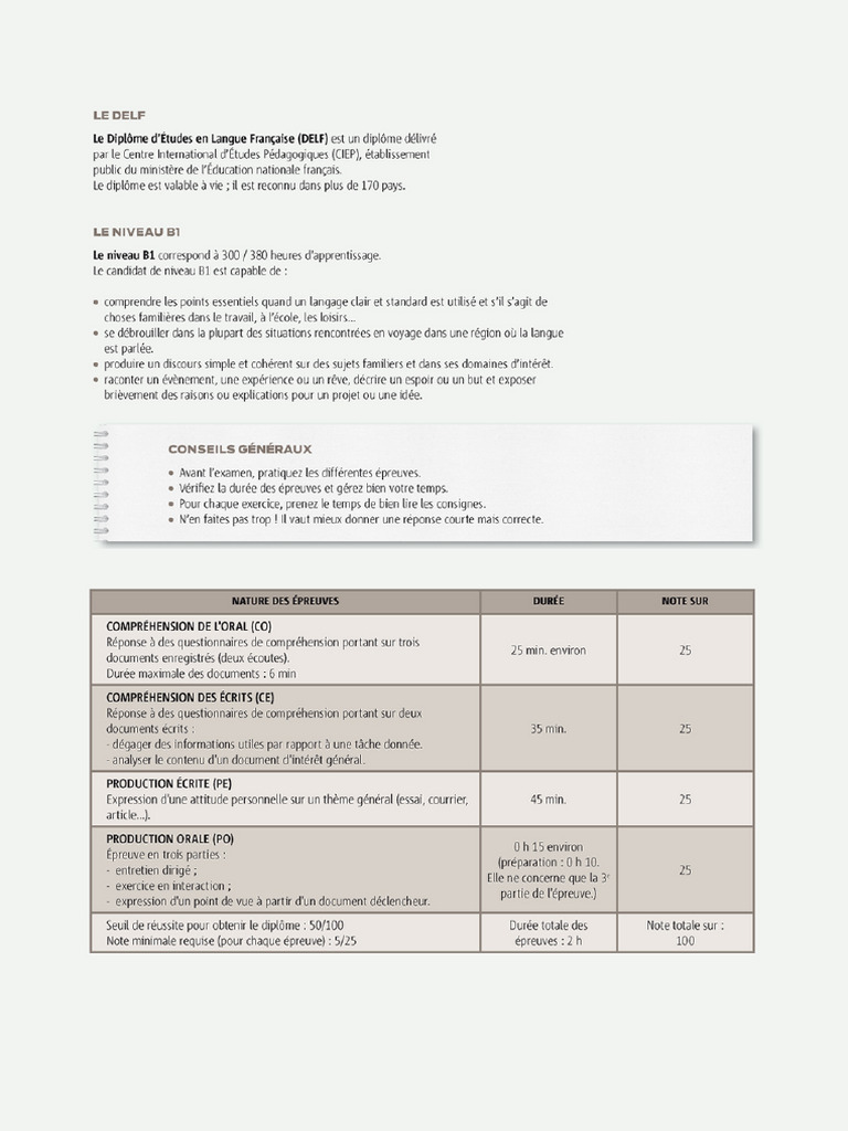 DELF B1 Exemple | PDF