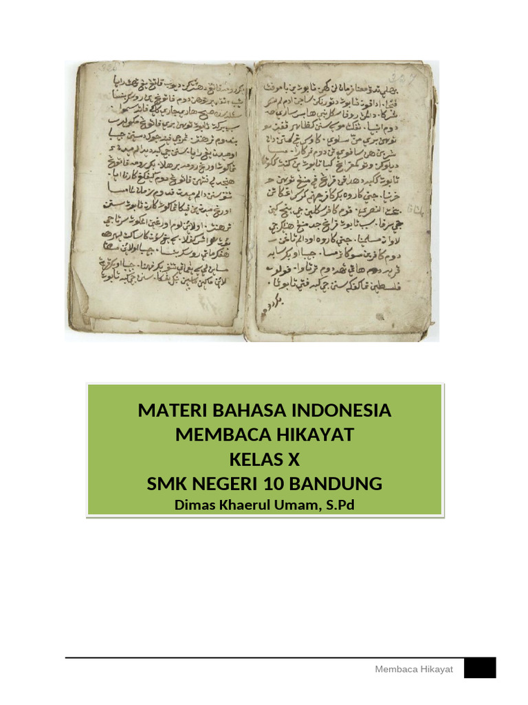 Pembelajaran Teks Hikayat Kelas X | PDF