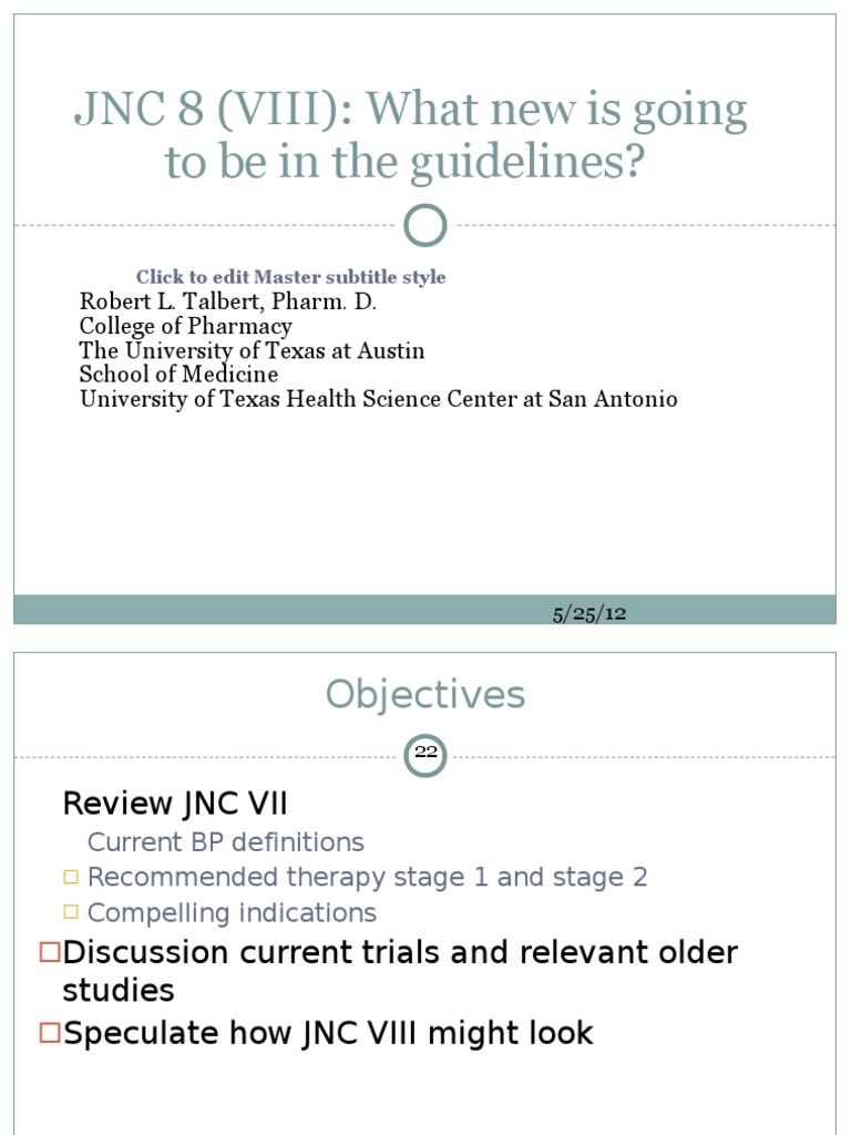 JNC 8 Guidelines: Key Updates on Hypertension | PDF | Hypertension ...